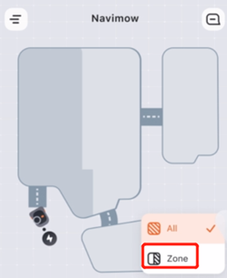 (Navimow i) How can I mow one of the zones manually?
